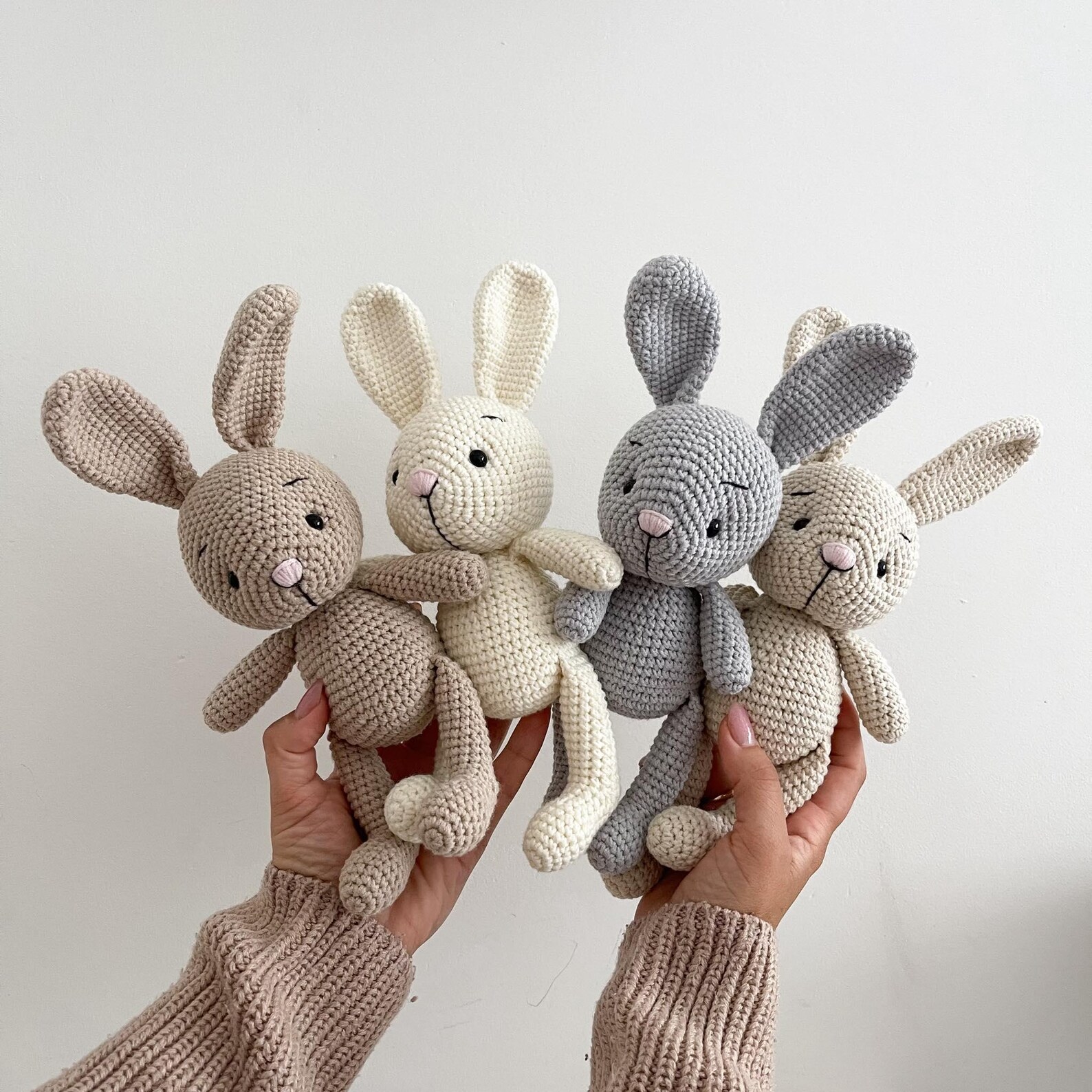 Crochet Bunny Plush, Handmade Boho Rabbit Plushie, Sweet Bunny for New ...