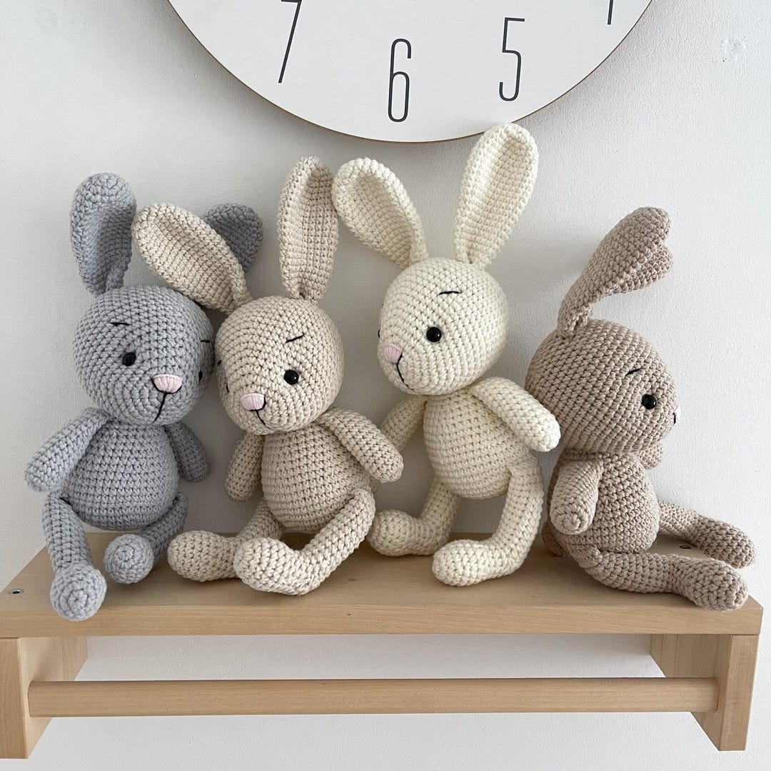 Crochet Bunny Plush, Handmade Boho Rabbit Plushie, Sweet Bunny for New ...