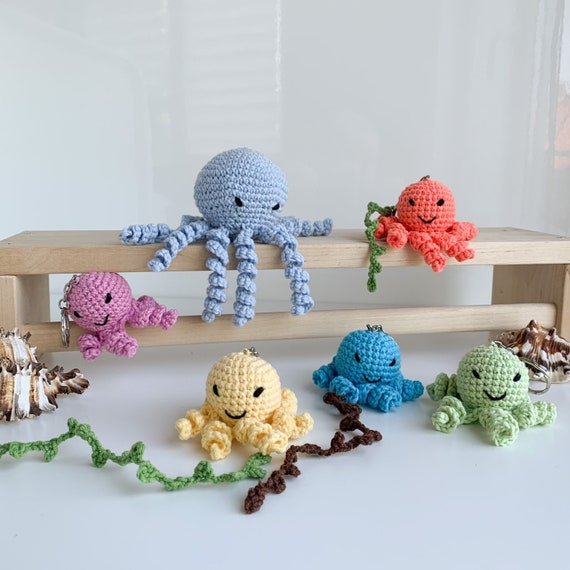 Crochet Pocket Octo Crochet keychain Crochet Octopus Crochet animal ...