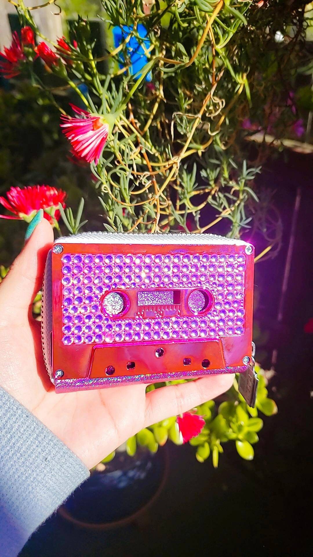 Bling Wallet Retro • Retro Cassette Tape Wallet • Pink Crome • Rose ...