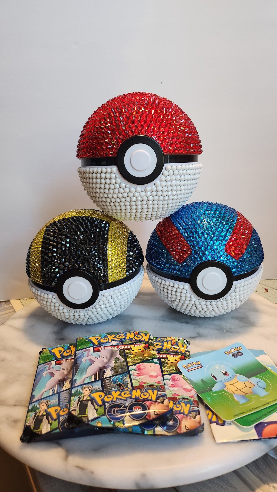 Pokeball Tin • Pokémon Ball Tin • Glass Rhinestone Pokéball Tin ...