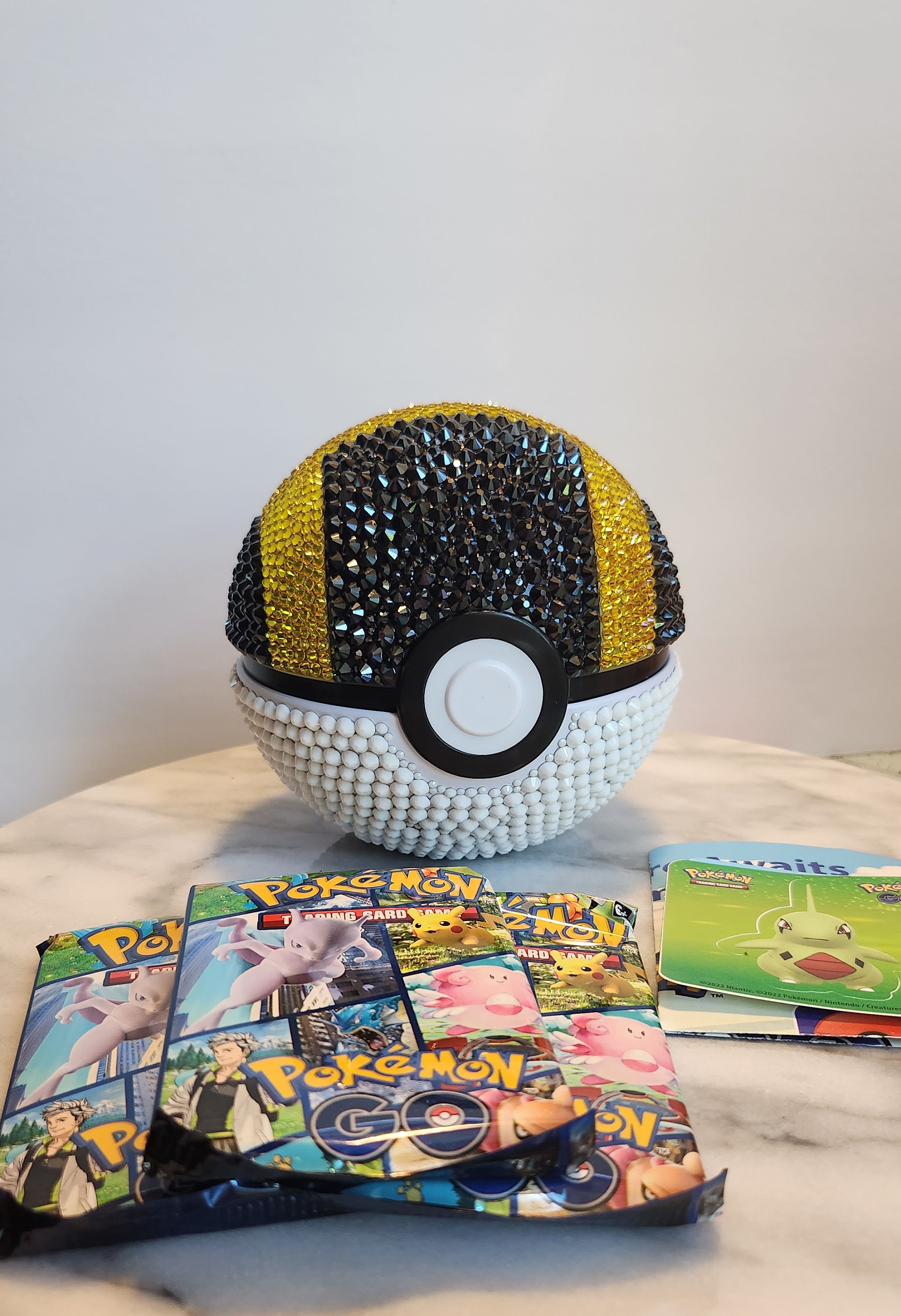 Pokeball Tin Pokémon Ball Tin Glass Rhinestone Pokéball Tin - Etsy