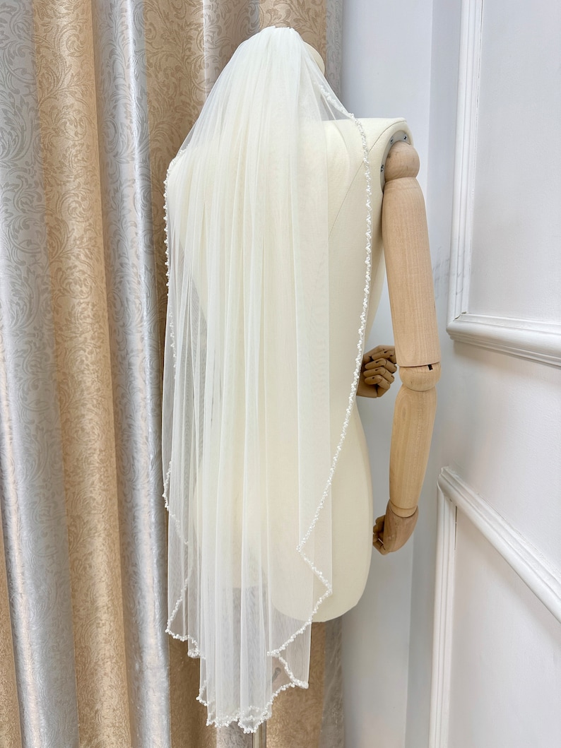 Pearl Veil,pearl Wedding Veil,crystal Veil,beaded Bridal Veil,glitter ...