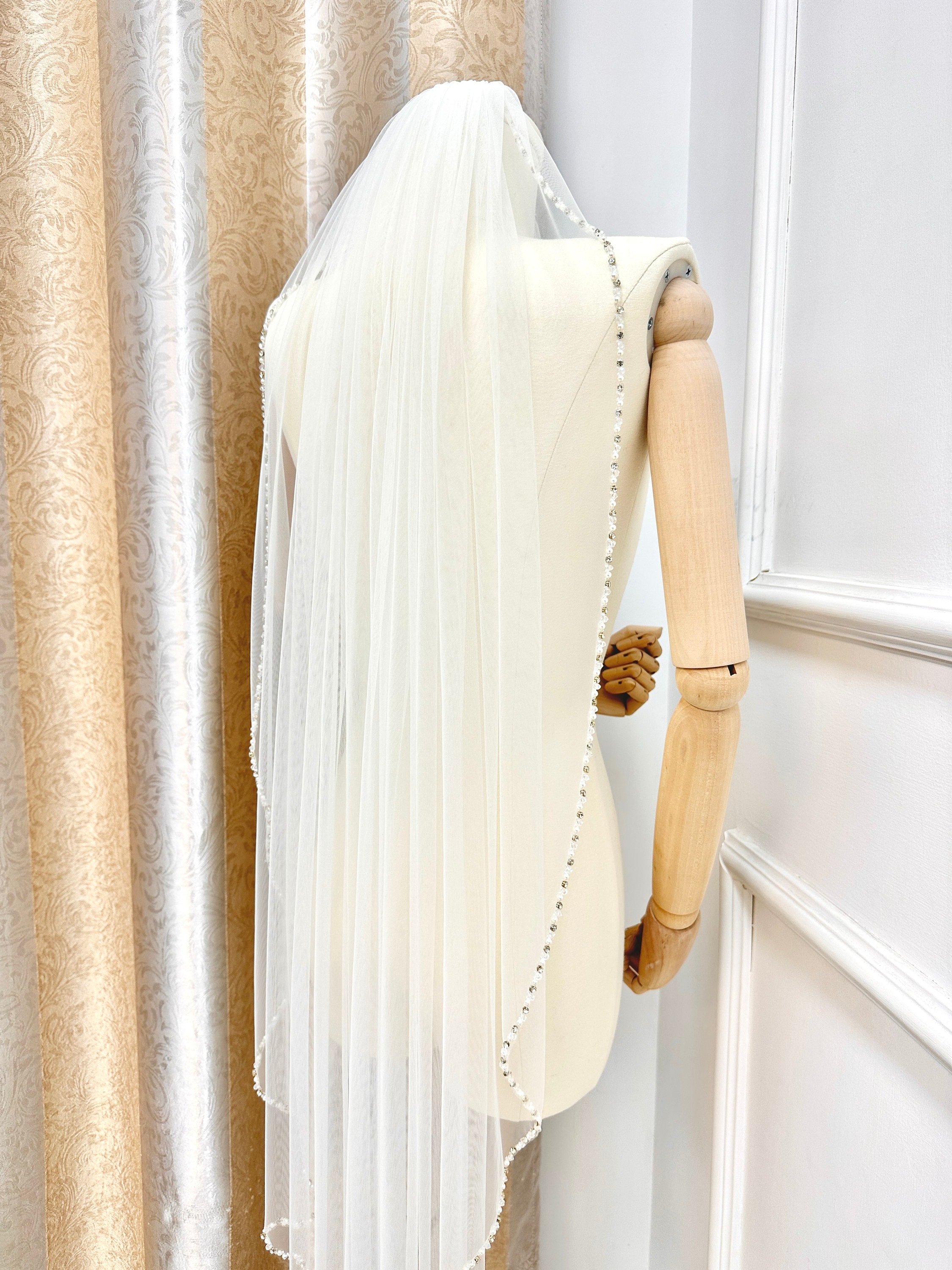 Glitter Wedding Veil,pearl Wedding Veil,crystal Wedding Veil,rhinestone ...
