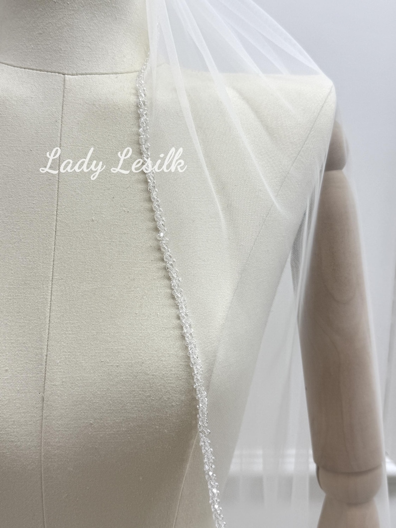 Crystal Beaded Veil,beaded Wedding Veil,beaded Bridal Veil,cathedral ...