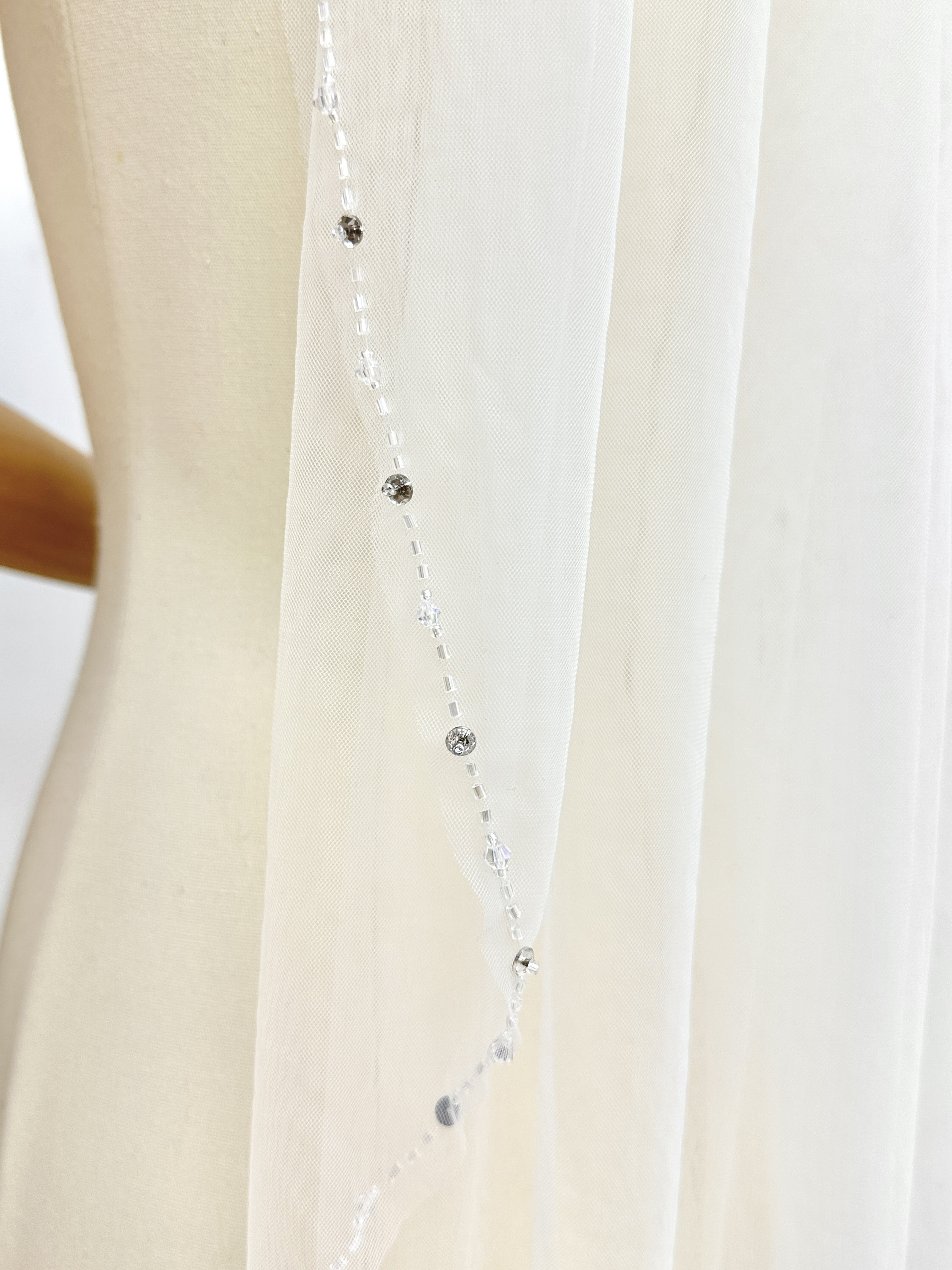 Hand Beaded Wedding Veil,glitter Crystal Sequins Bridal Veil,bride 1T ...