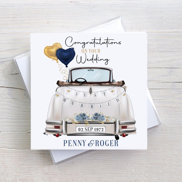 Wedding Card Personalised With Car - Etsy