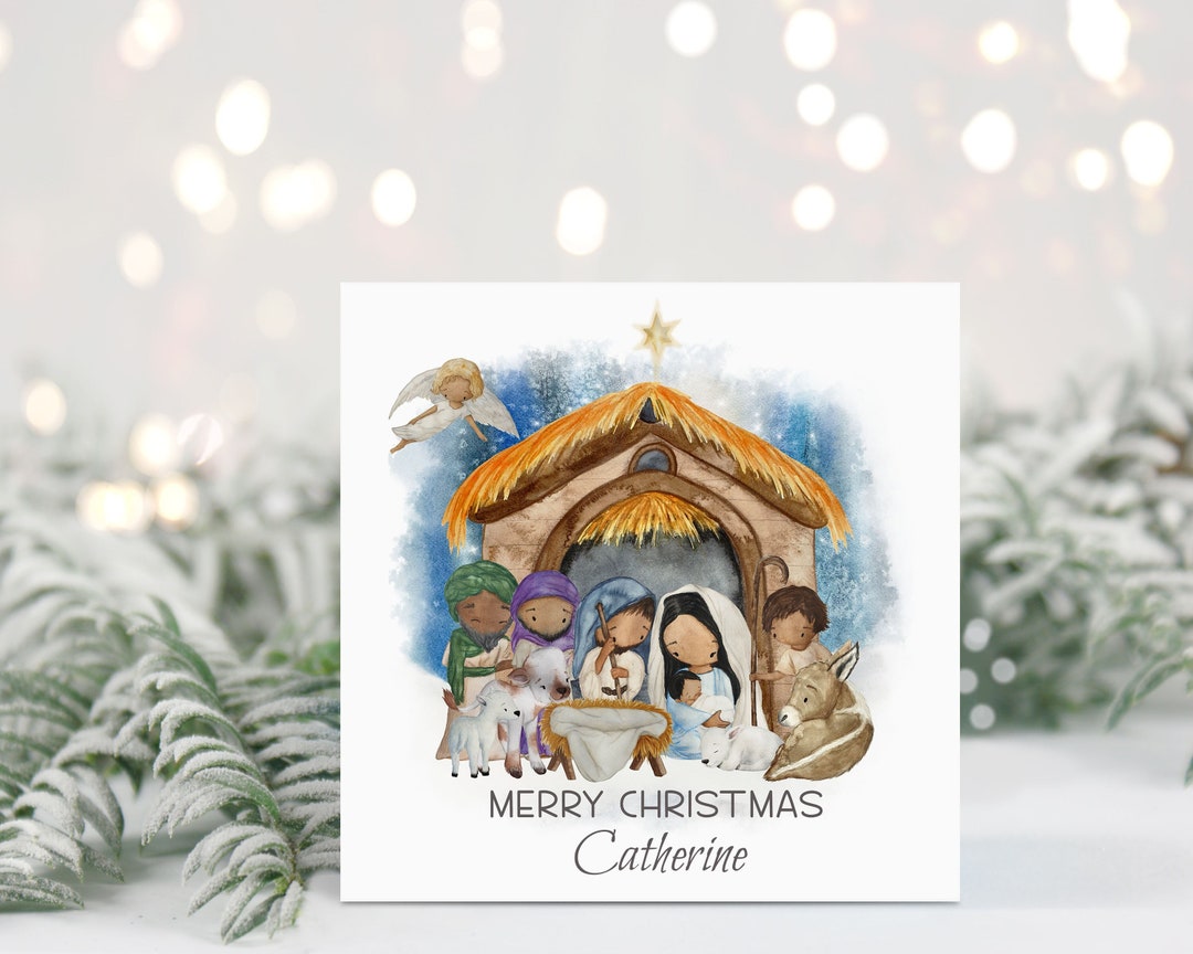 Personalised Christmas Nativity Card, Religious Christmas Card ...