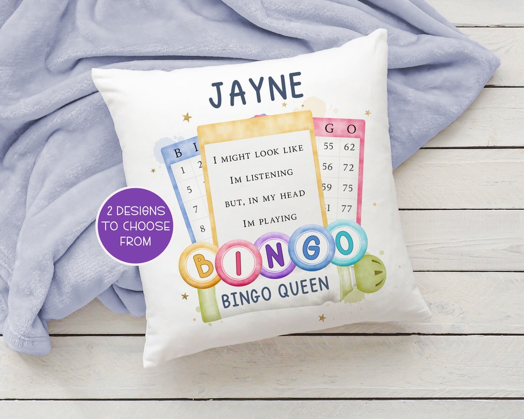 Personalised Bingo Cushion, Bingo Player Pillow, Bingo Gift for Her ...