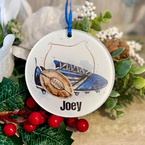 Rugby Christmas Tree Ornament, Personalised Rugby Player Acrylic ...