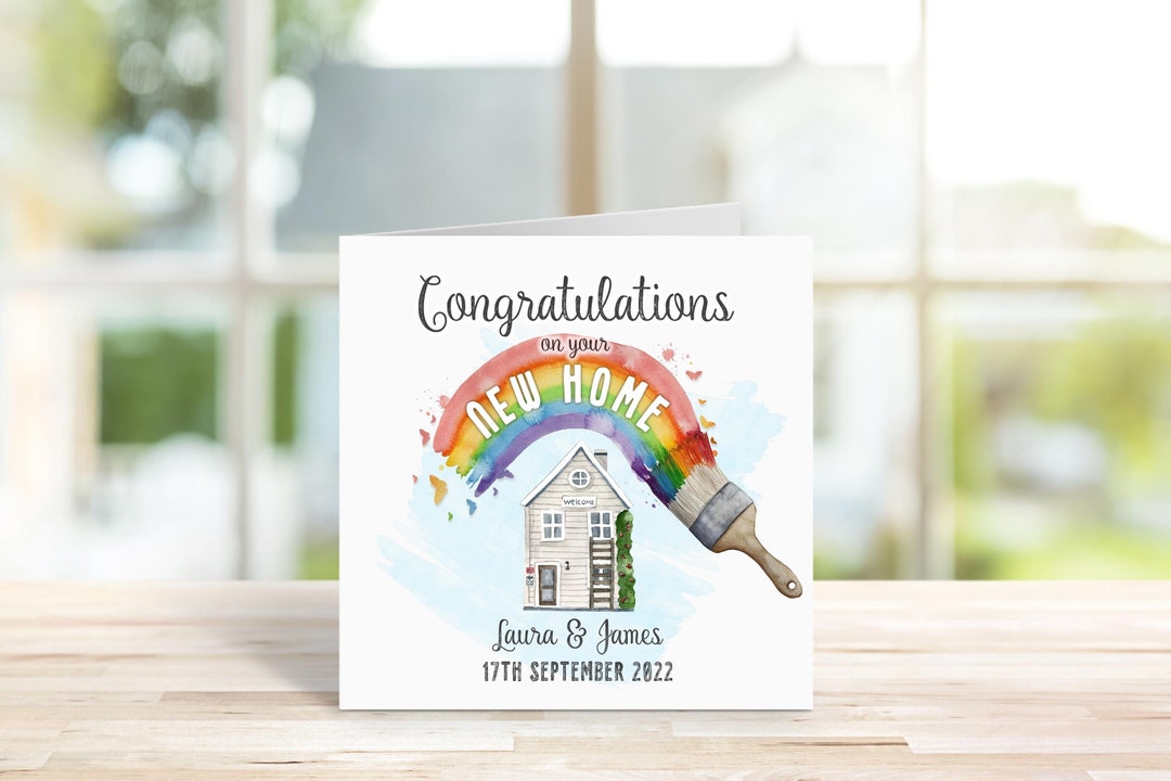 Personalised New Home Card, Happy First Home Card, Congratulation Card ...