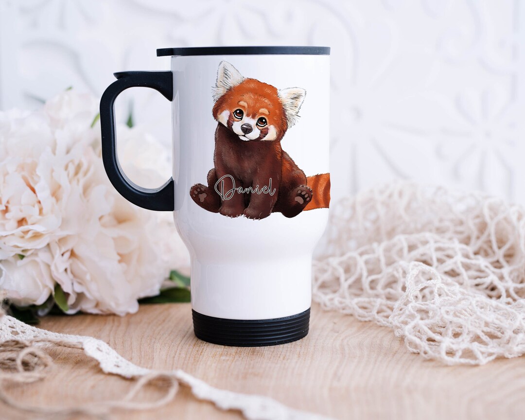 Personalised Safari Red Panda Mug, Giraffe Travel Mug, Gift for Her ...
