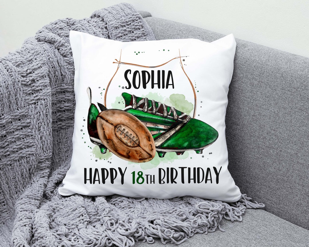 Cadeaux rugby, coussin rugby VERT personnalisé, cadeaux pour lui ...