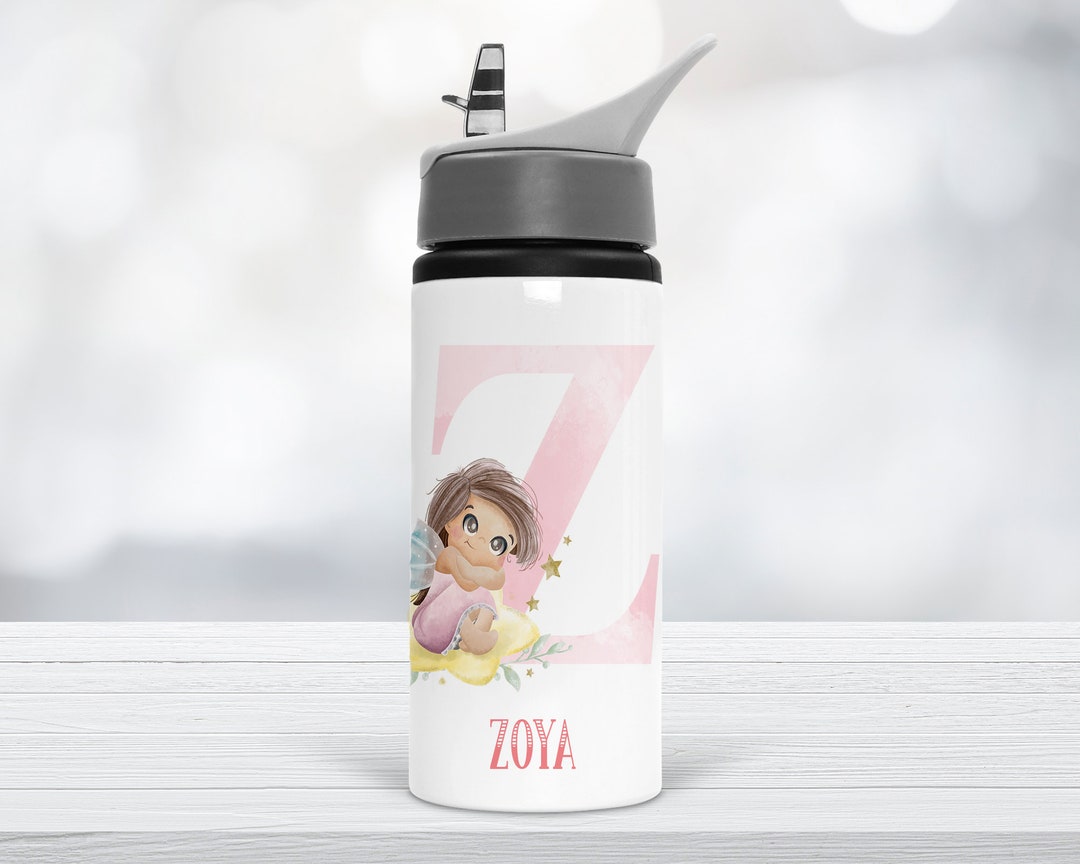 Personalised Fairy Princess Straw Bottle, Aluminium Water Bottle, Gift ...