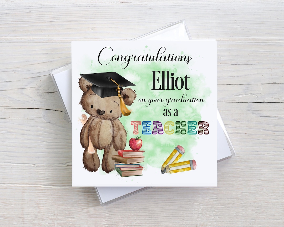 Teacher Graduation Card, Congratulations on Graduation as a Teacher, 3 ...