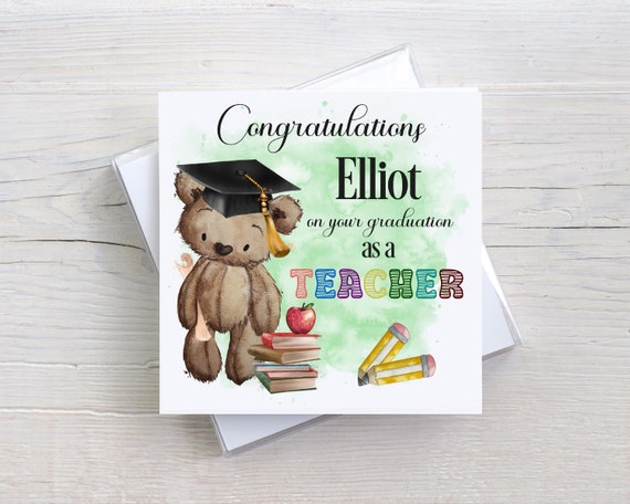 Teacher Graduation Card Congratulations on Graduation as a - Etsy