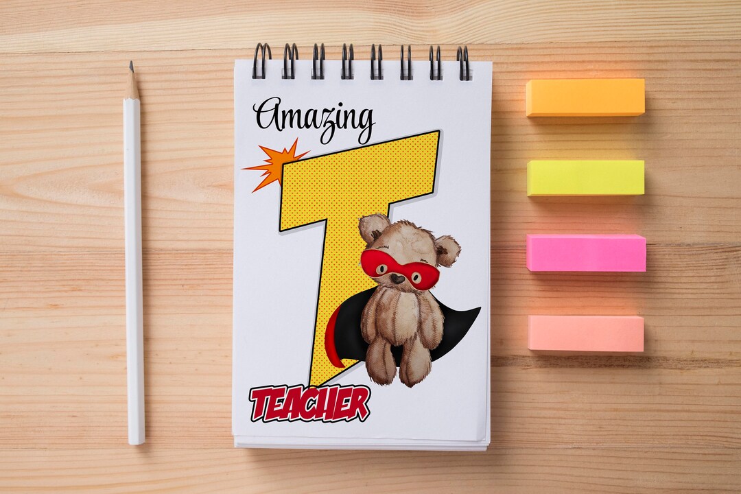 Teacher Gifts, Personalised Hero Notebook Journal, A6 Plain Hero Bear ...