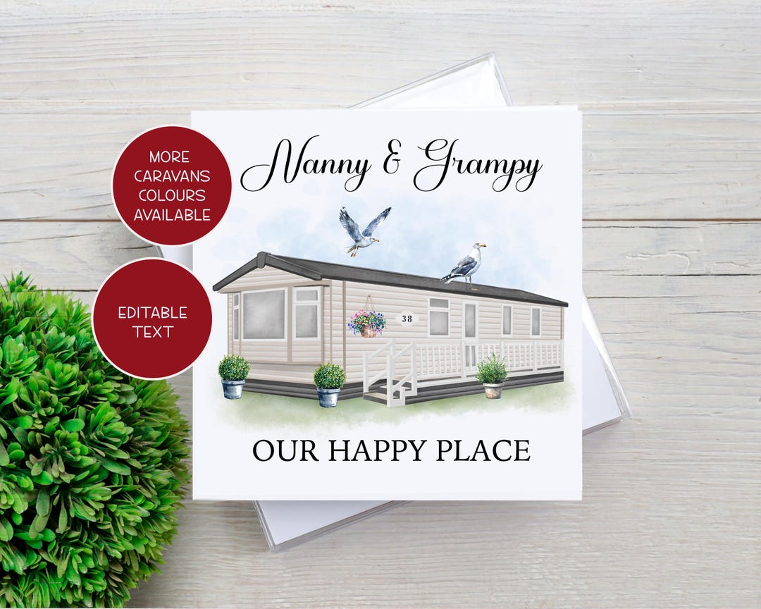 Personalised Caravan Static Caravan Card, Retirement Home, Family Gift ...