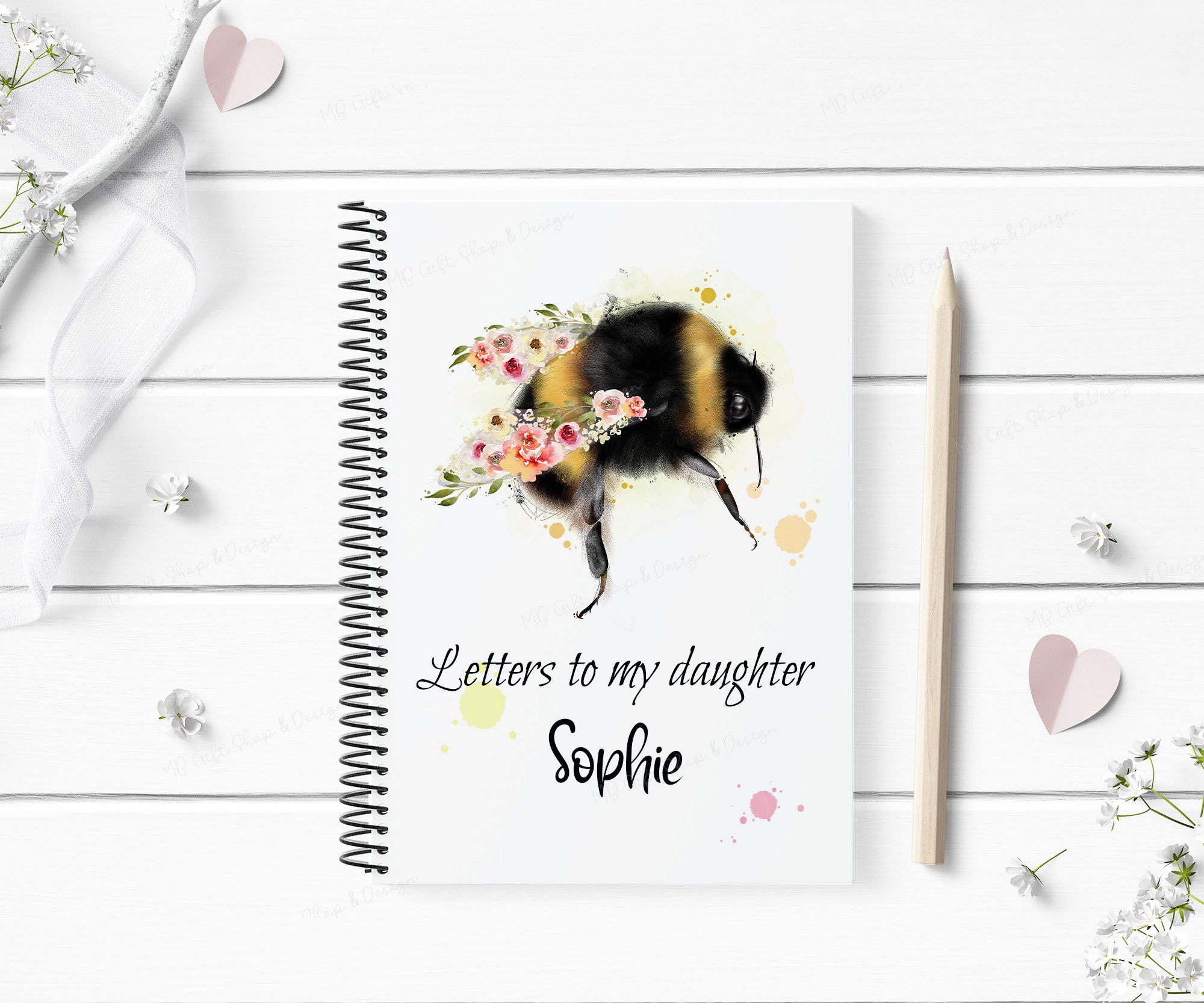 Personalised A5 notepad Bee notebook Positivity bumble bee | Etsy