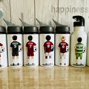 Personalised Football Bottle, Soccer Bottle, Aluminium Straw Drink ...