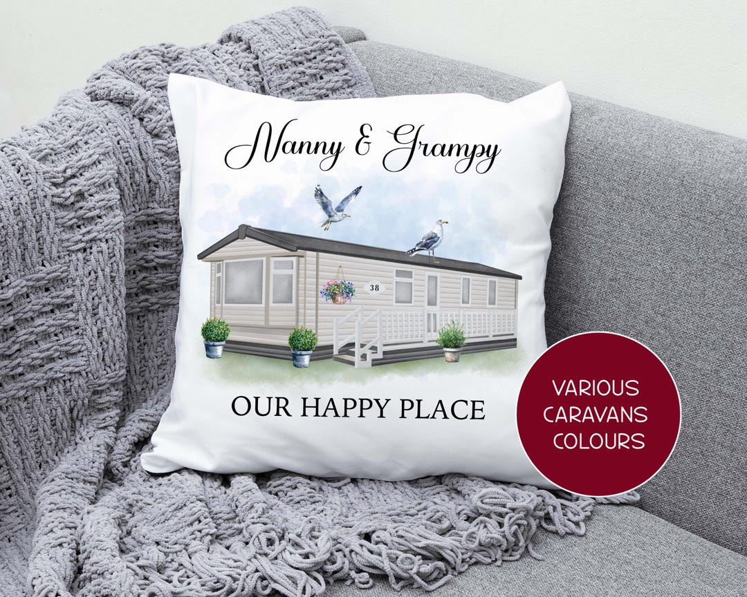 Personalised Caravan Static Caravan Cushion, Retirement Home, Family ...