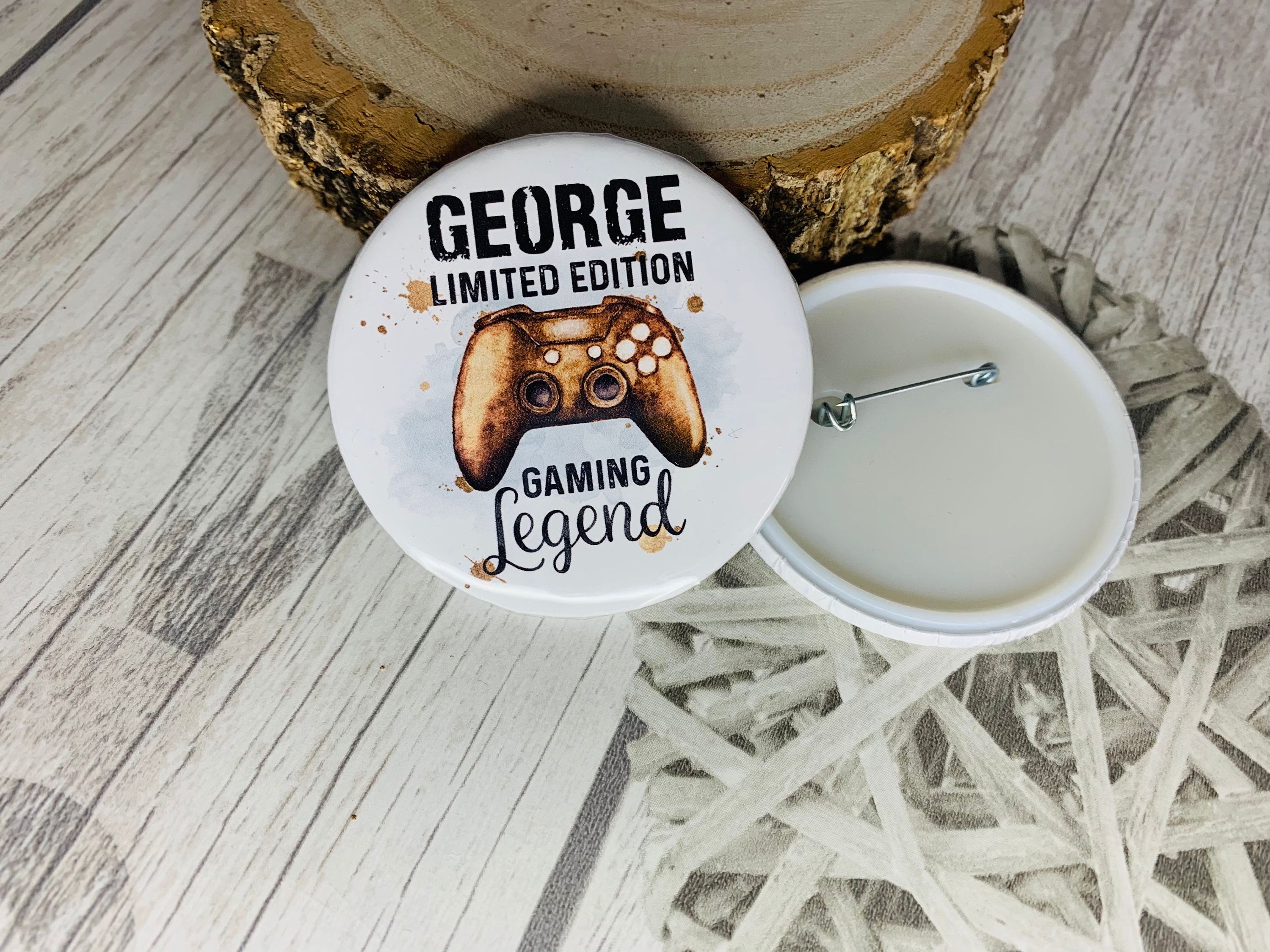 Gamer badge Personalised pin badge Gaming badge Custom | Etsy