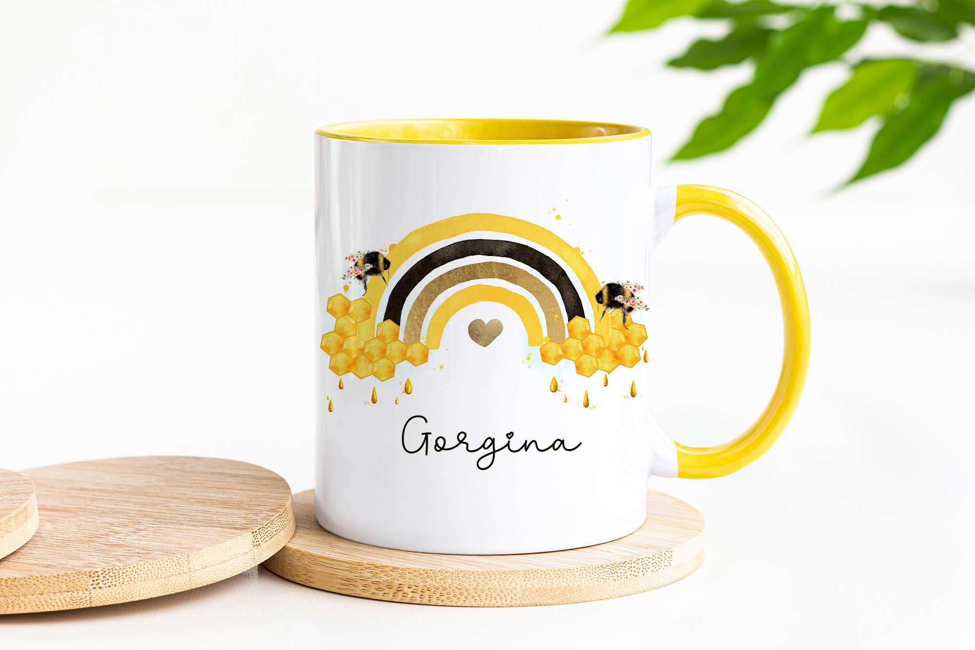 Personalised Mother's Day Bee Mug, Editable Text, Rainbow Bee Gifts ...