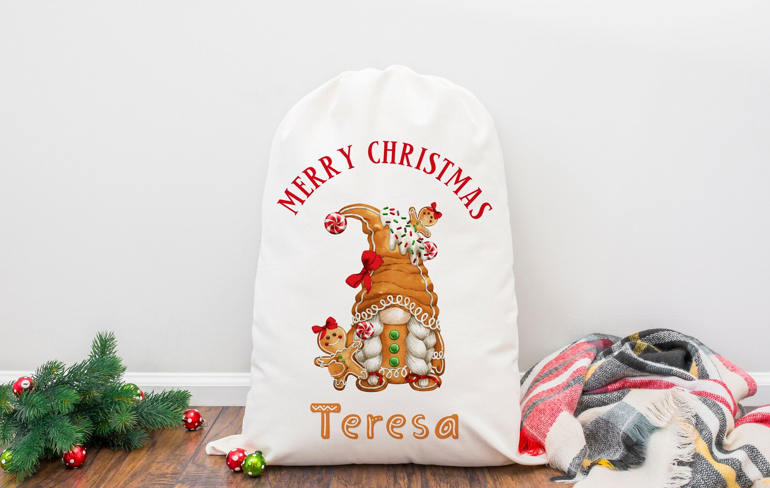 Large Christmas Santa Sack, Personalised Gift Sack, Christmas ...