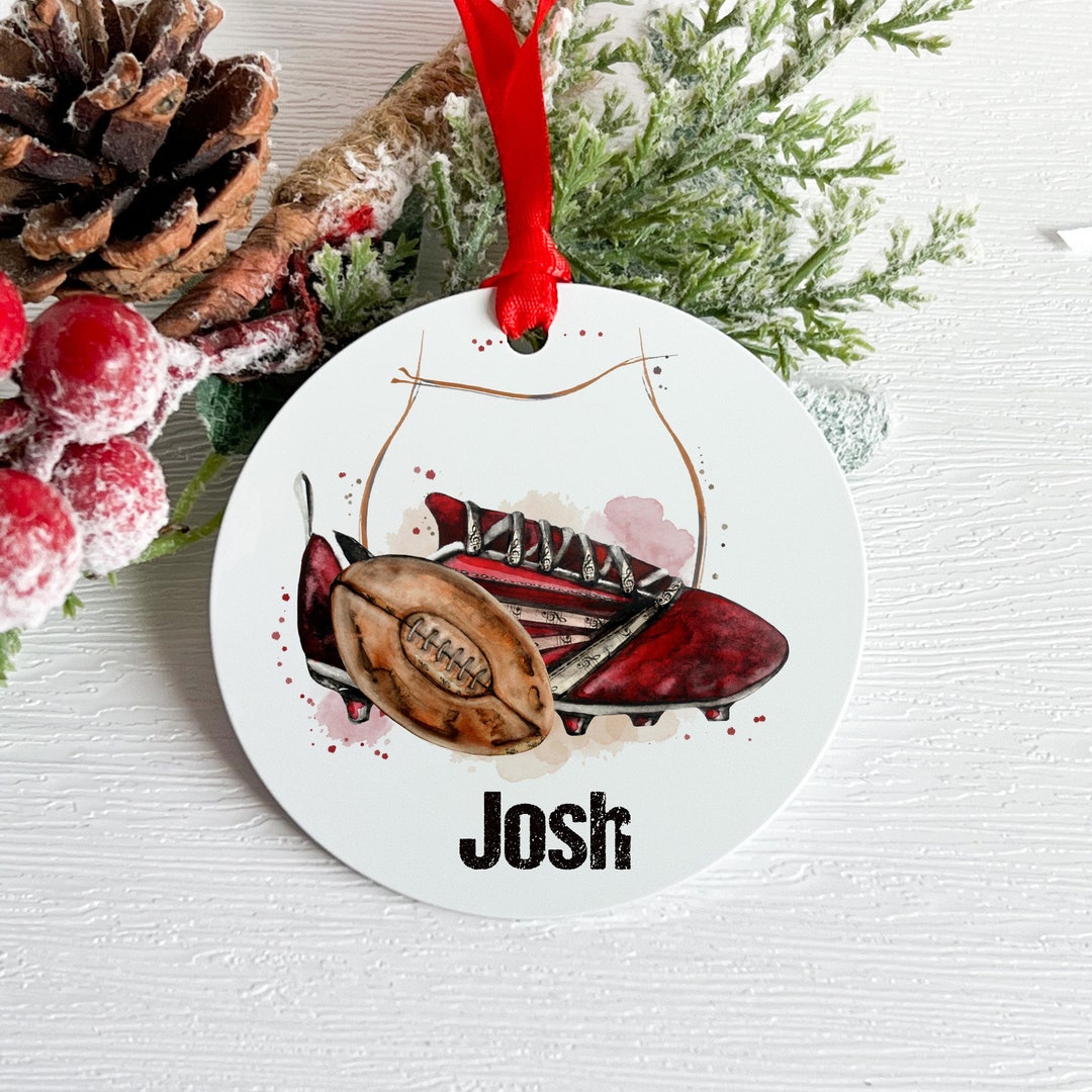 Rugby Christmas Tree Ornament, Personalised Rugby Player Acrylic ...