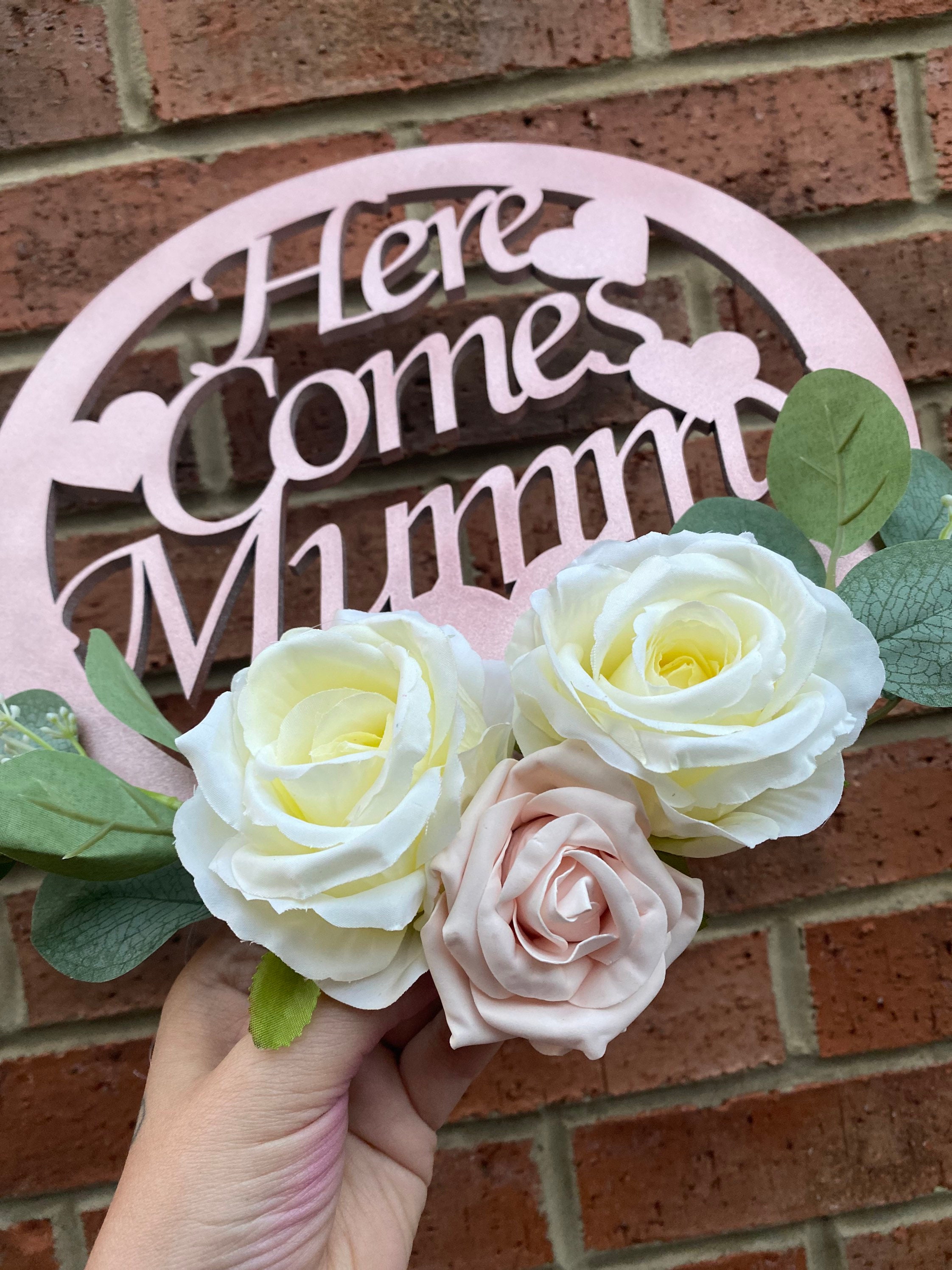 Here comes Mummy Sign Wedding Decor Sign Flower Girl Sign | Etsy