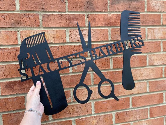 Barber Shop Sign Personalised Barber Sign Custom hairstylist | Etsy