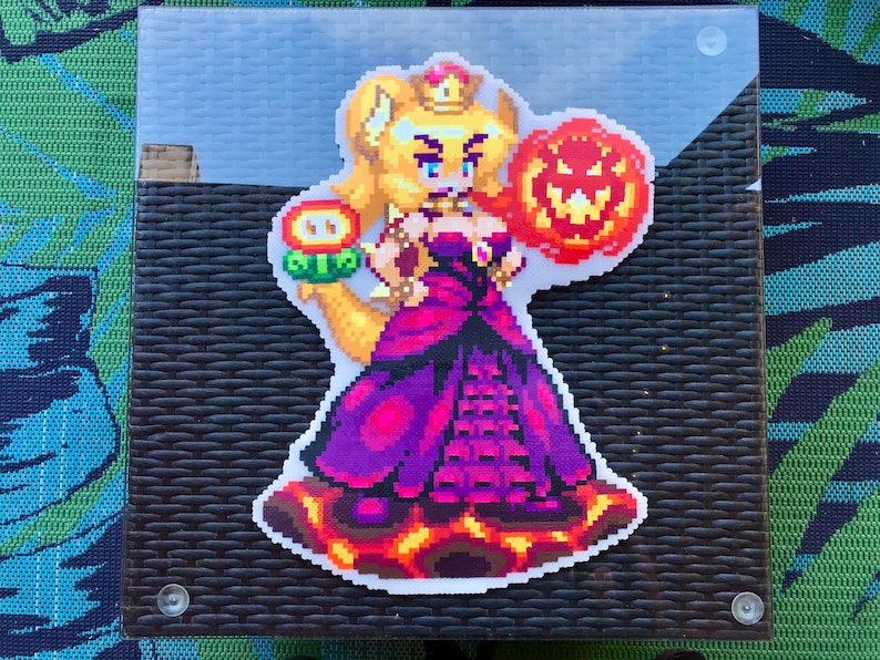 FIRE BOWSETTE - Super Mario Perler Figure - Etsy