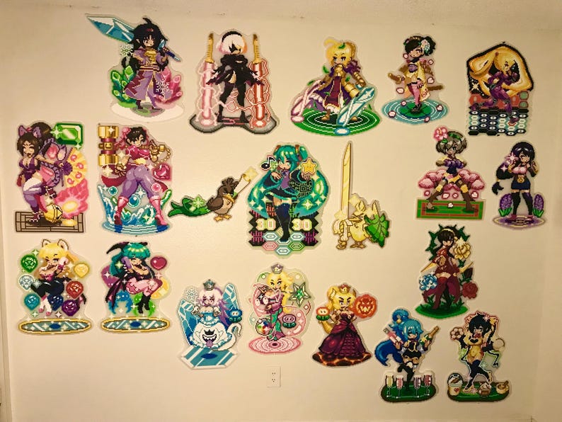 FIRE BOWSETTE - Super Mario Perler Figure - Etsy