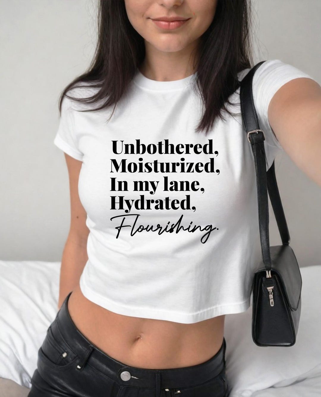 Unbothered Moisturized Crop Top, Positive Affirmation Shirt, Self Care ...