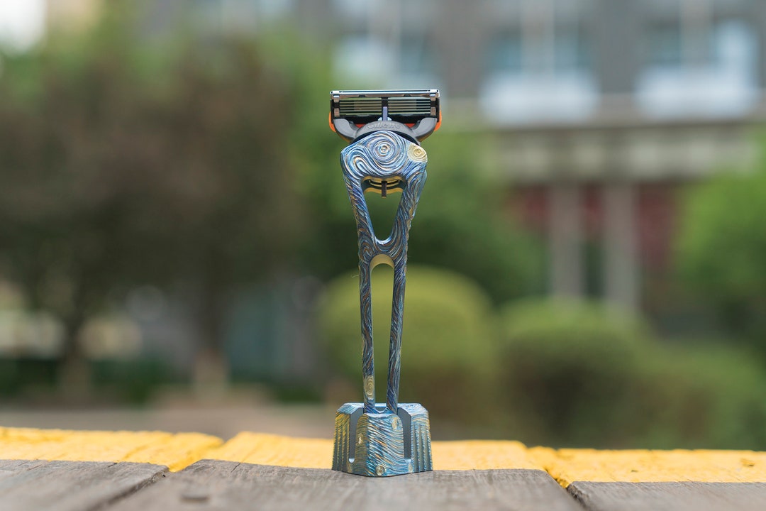 Titanium EDC Hand-carved Razor Rainbow Color Art Grade Collectibles ...