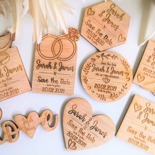 Rustic Save the Date Coasters or Magnets Vineyard Wedding - Etsy