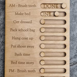 Personalised Wooden Kids Checklist / Routine Board / to Do List ...
