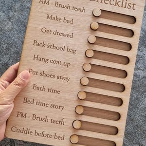 Personalised Wooden Kids Checklist / Routine Board / to Do List ...