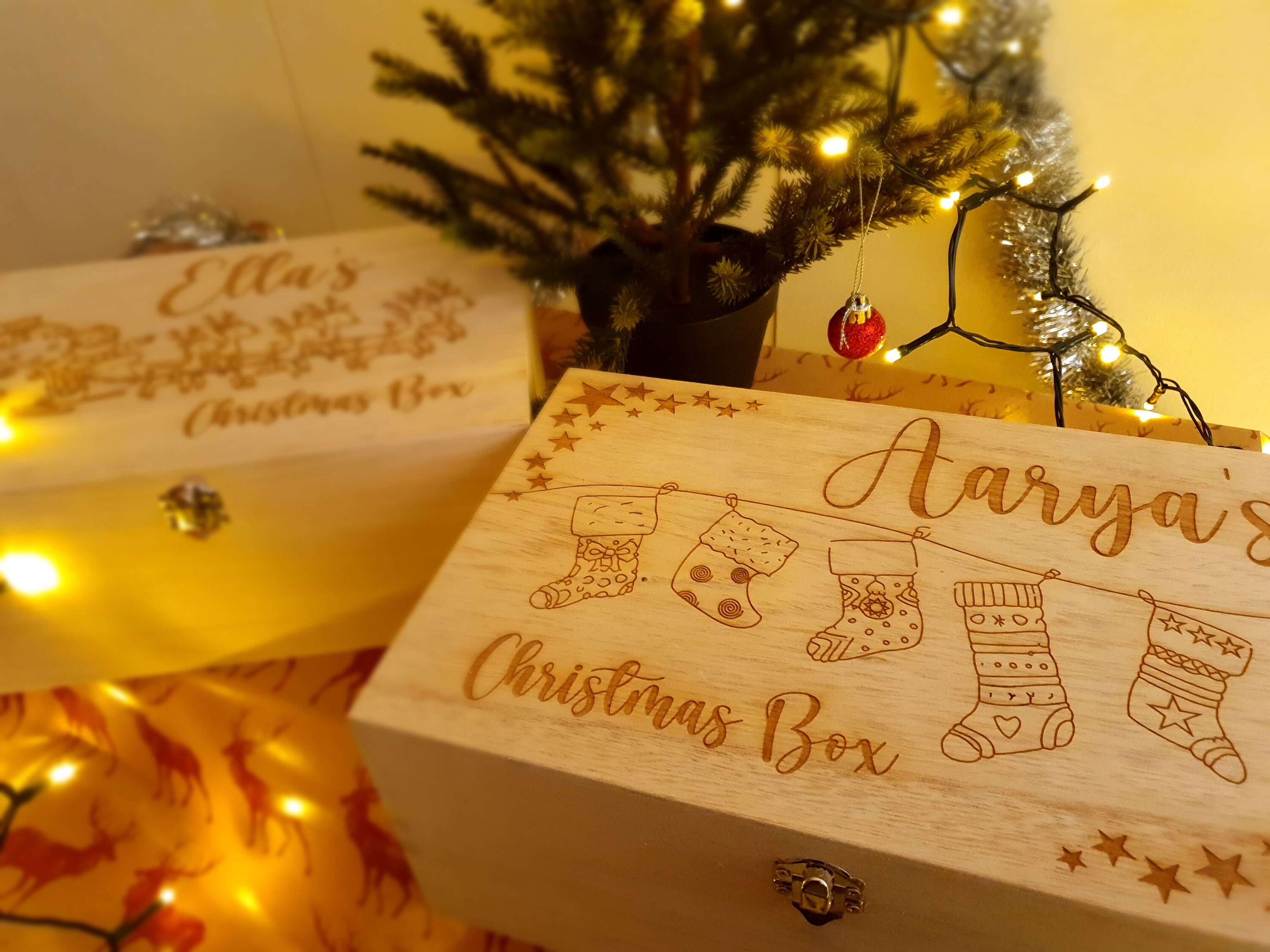 Personalised Large Wooden Christmas Box | Etsy