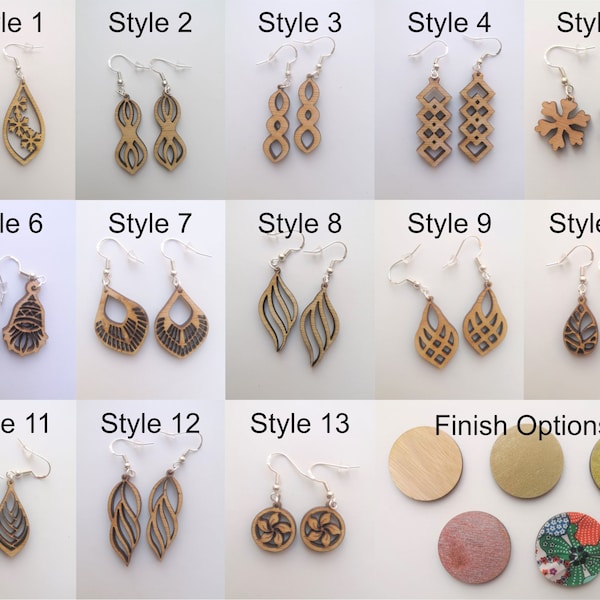 Wooden Earrings - Etsy