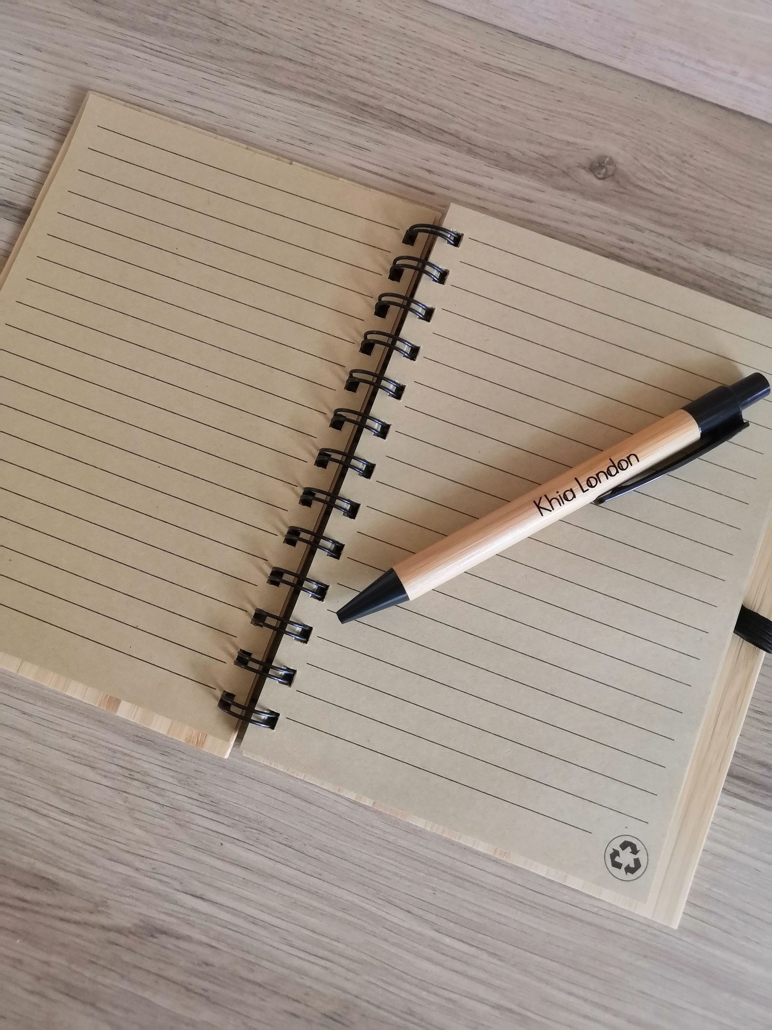 Personalised Bamboo Journal / Notebook / Recipe Book / Travel - Etsy UK