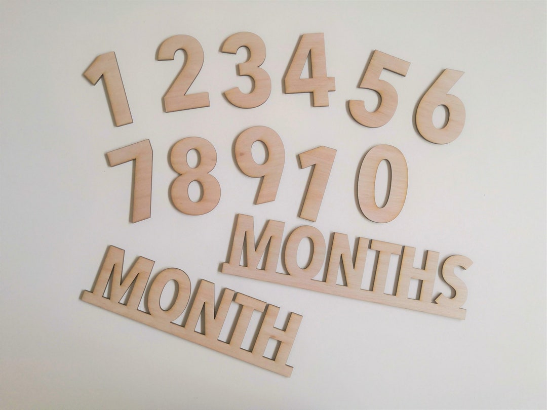 Baby Monthly Milestone Wood Laser Cutouts - Nursery Signs, Baby Decor ...