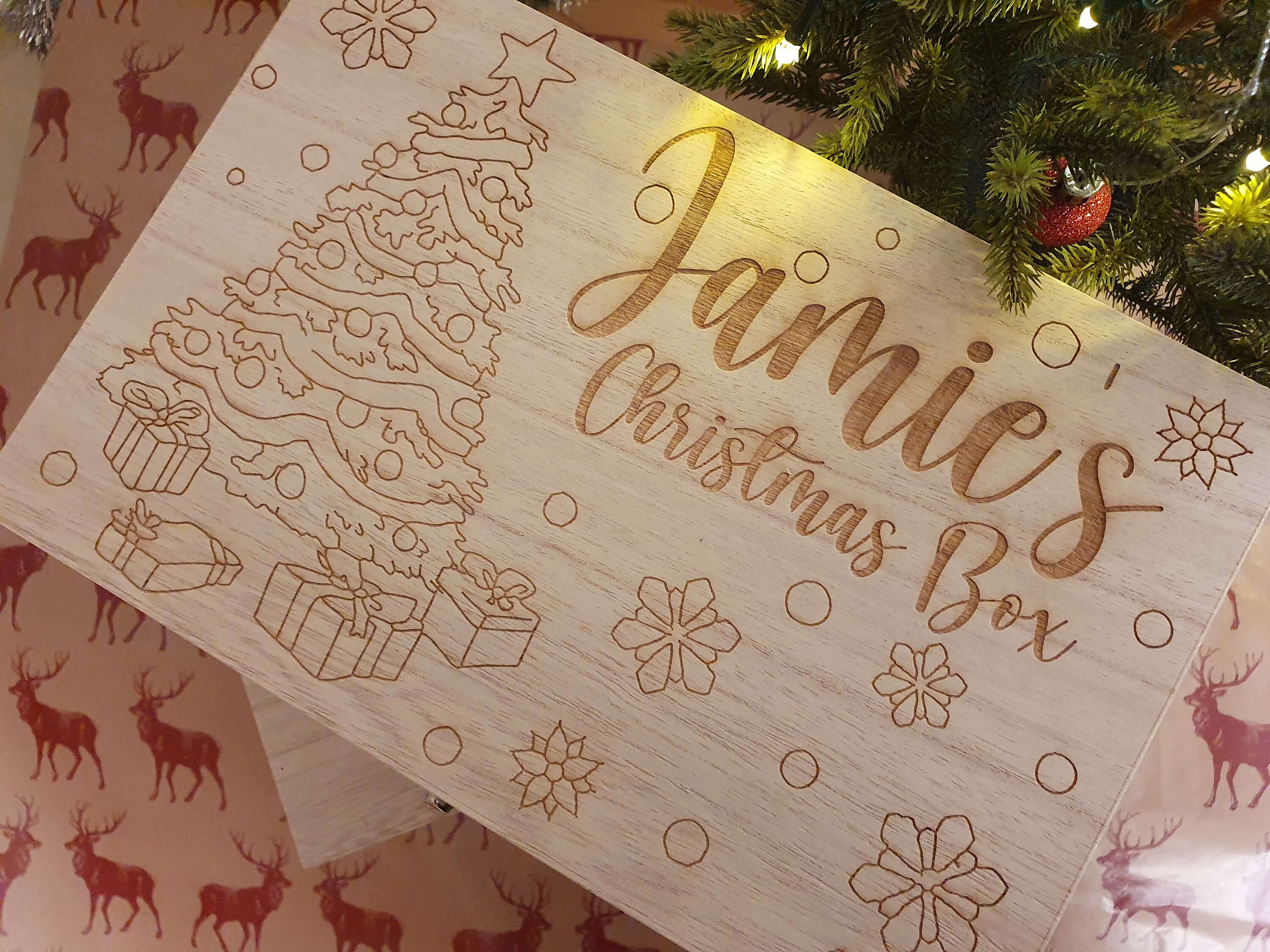 Personalised Large Wooden Christmas Box - Etsy
