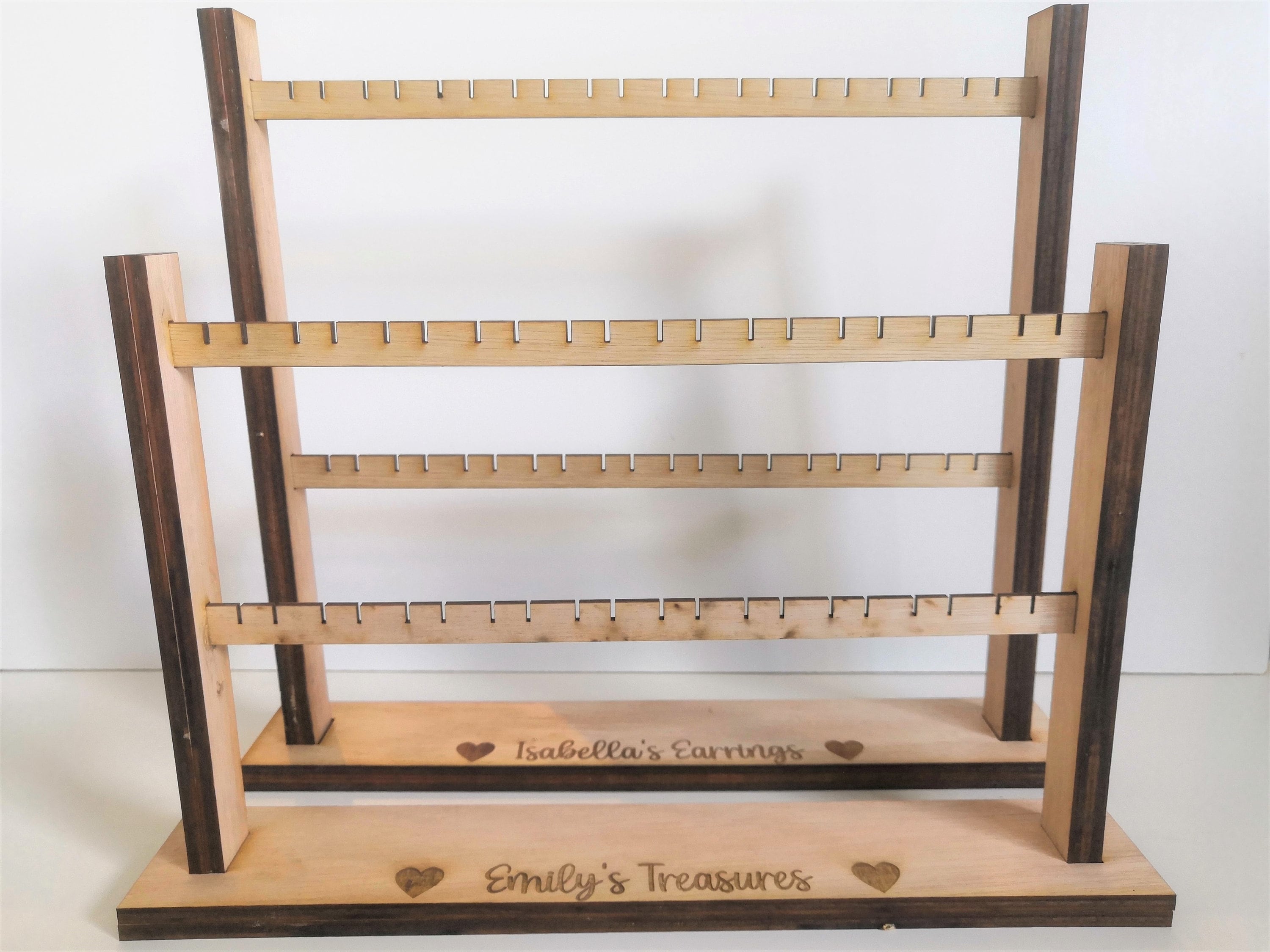 Personalised Wooden Earring Stand Holds 20 pairs of earrings | Etsy