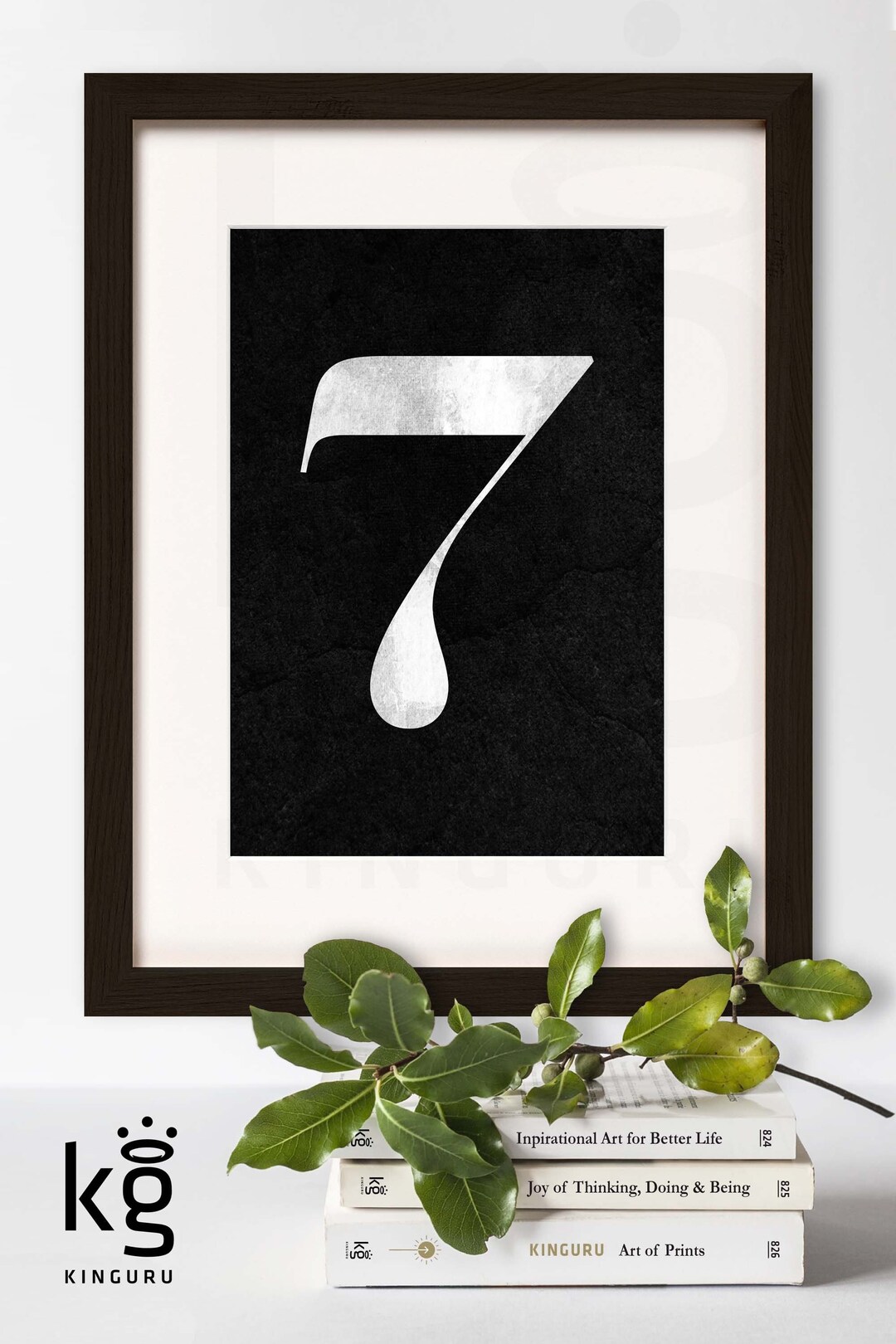 Number Print. 7. SEVEN. Modern Typography. Minimalist Wall Decor. High ...
