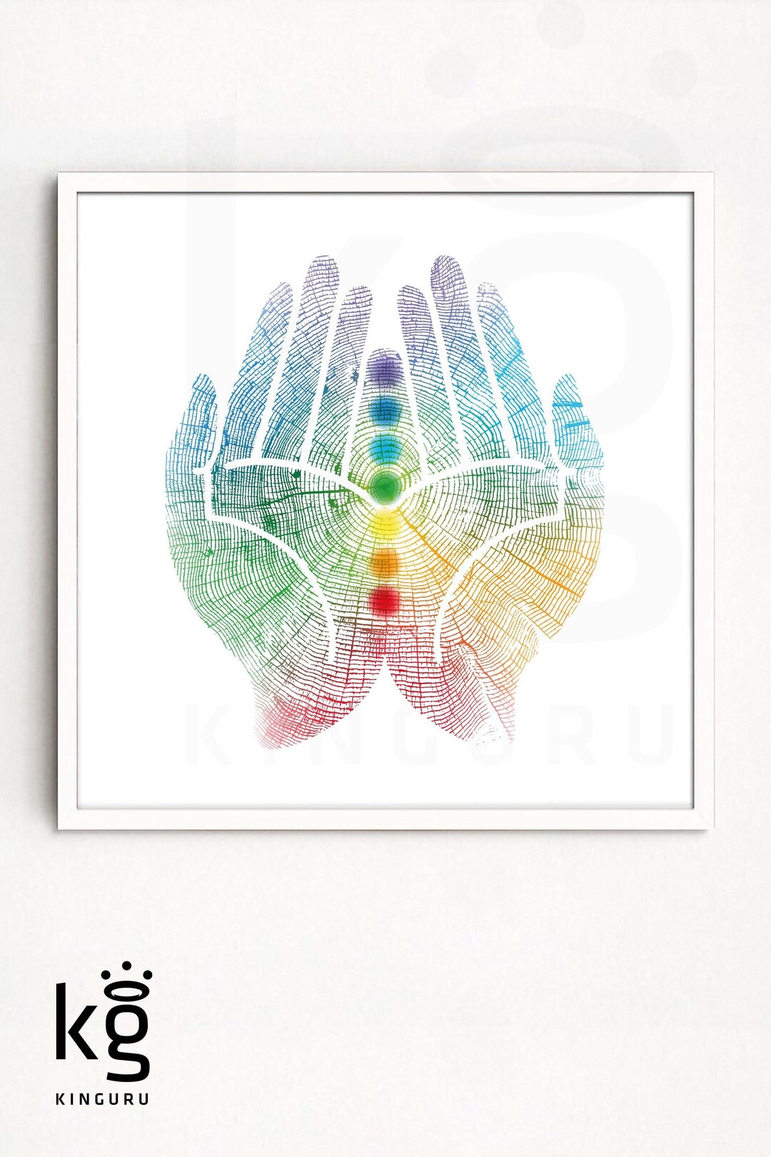 Chakra Print. Receiving Blessing Hands. Yoga Meditation. Wall Decor ...