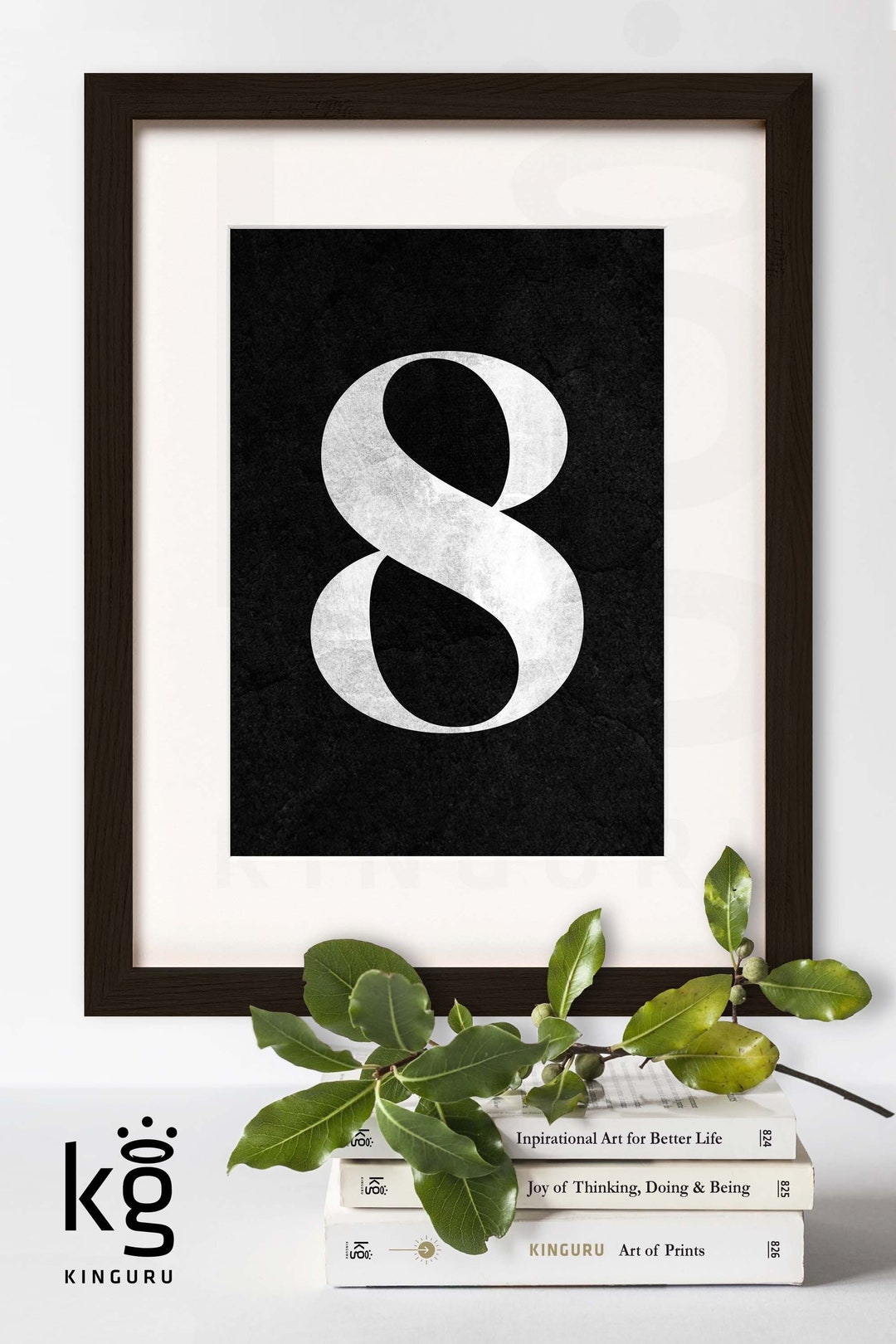Number Print. 8. EIGHT. Modern Typography. Minimalist Wall Decor. High ...