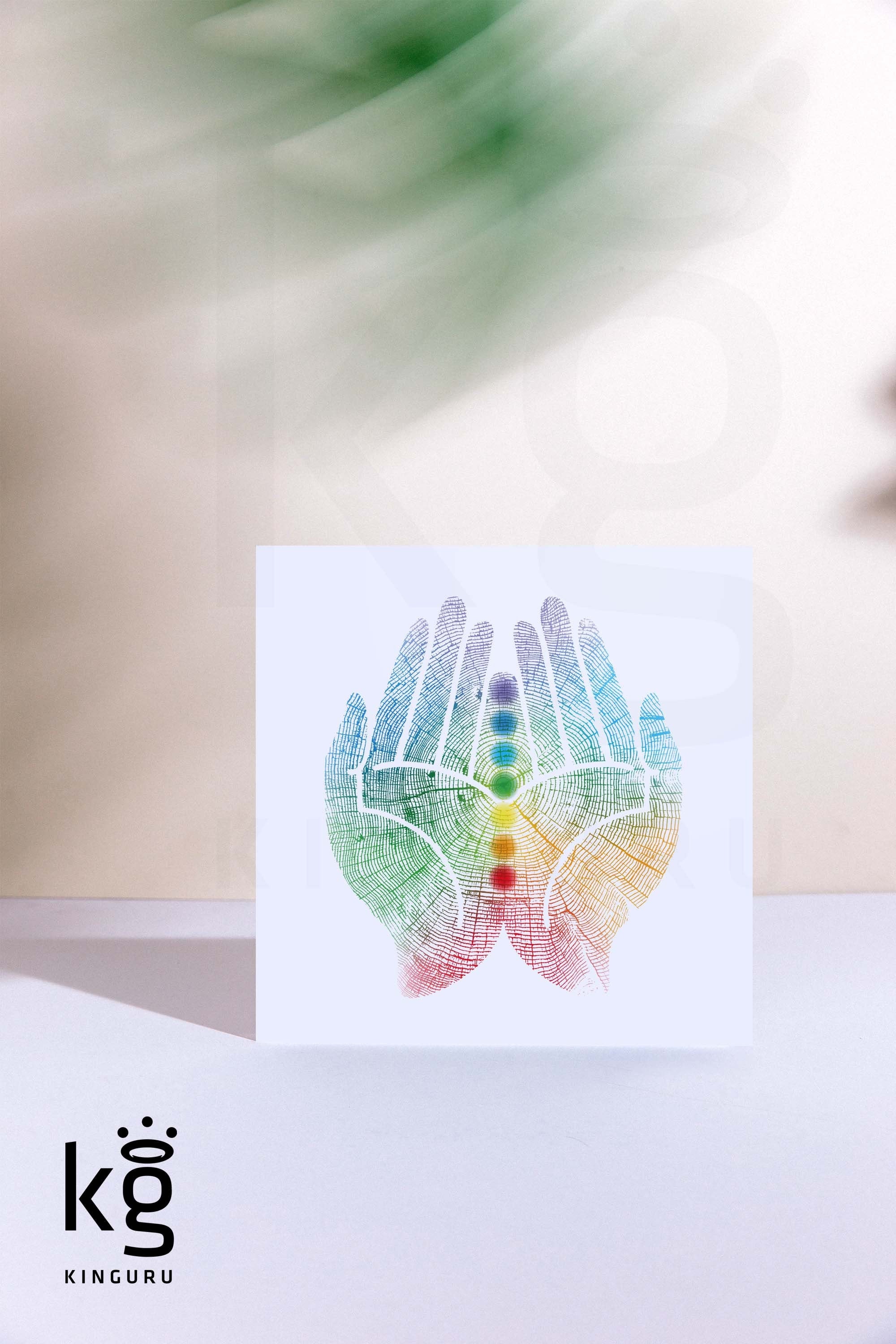 Chakra Print. Receiving Blessing Hands. Yoga Meditation. Wall Decor ...
