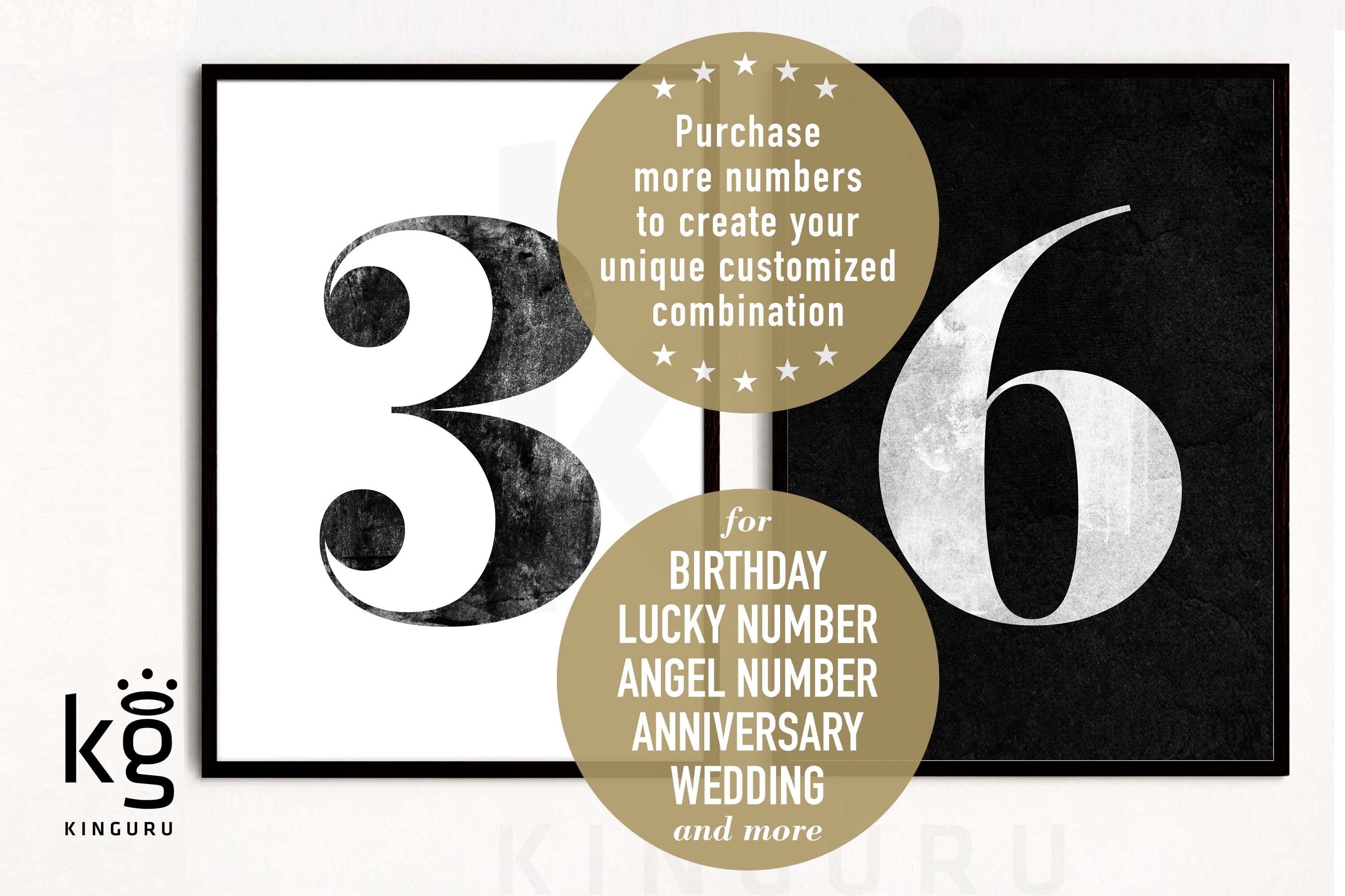 Number Print. 5. FIVE. Modern Typography. Minimalist Wall Decor. High ...