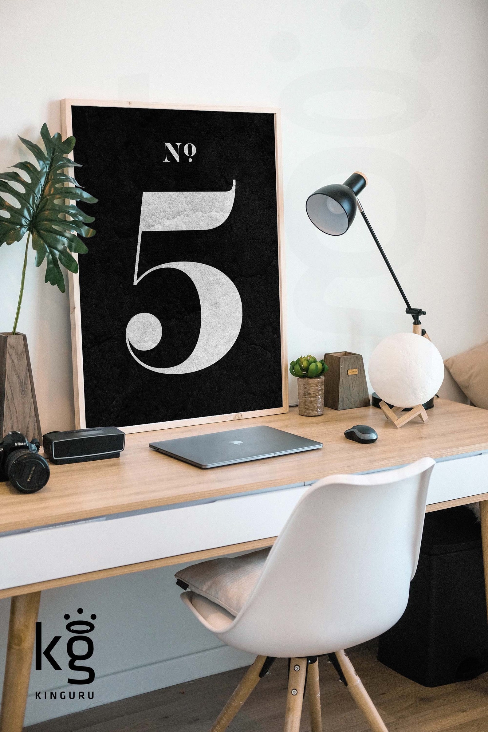 Number Print. 5. FIVE. Modern Typography. Minimalist Wall Decor. High ...